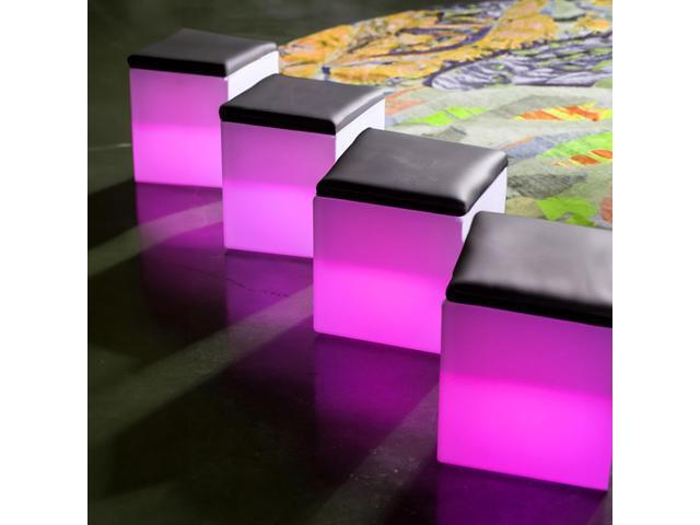 Click here for Modern Home Wireless LED Glowing Cube Stool w/Infr... prices