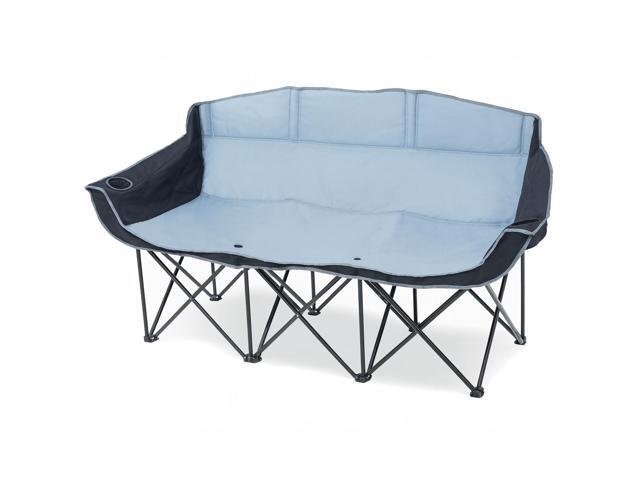 Click here for GoTEAM! 3 Seat Portable Folding Bench/Couch - Blac... prices