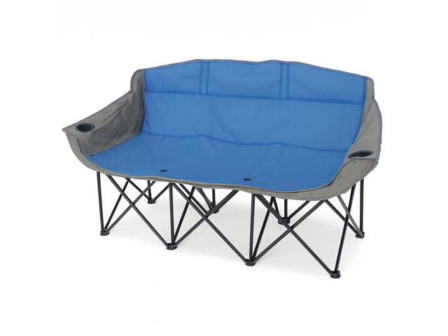 Click here for GoTEAM! 3 Seat Portable Folding Bench/Couch - Blue... prices
