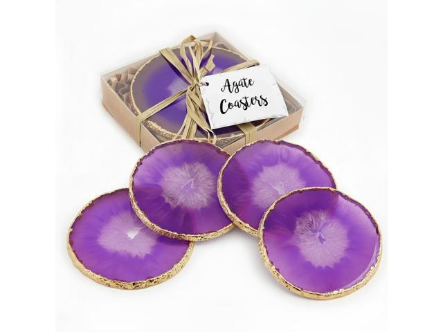 Click here for Modern Home Set of 4 Natural Agate Stone Coasters... prices
