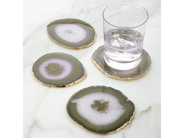 Click here for Modern Home Set of 4 Natural Agate Stone Coasters... prices