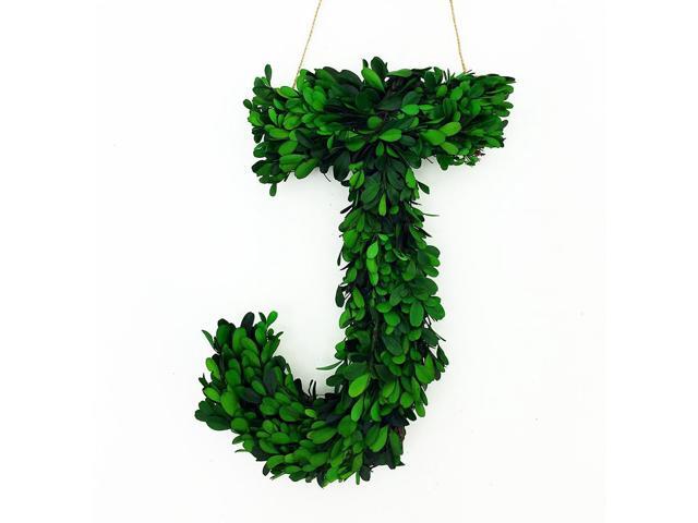 Click here for Modern Home 12 Real Preserved Boxwood Monogram Wre... prices