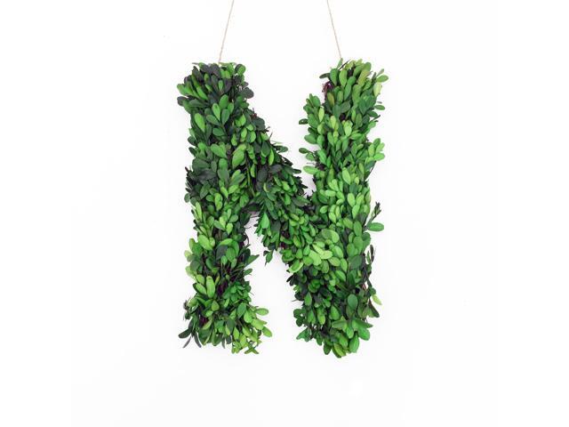 Click here for Modern Home 12 Real Preserved Boxwood Monogram Wre... prices