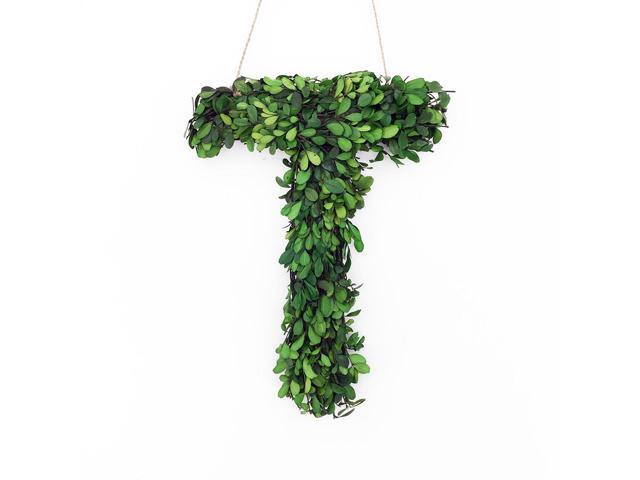 Click here for Modern Home 12 Real Preserved Boxwood Monogram Wre... prices