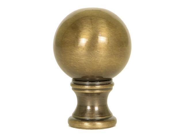 Click here for Solid Sphere Round Lamp Finial Antique Brass 1.75h prices