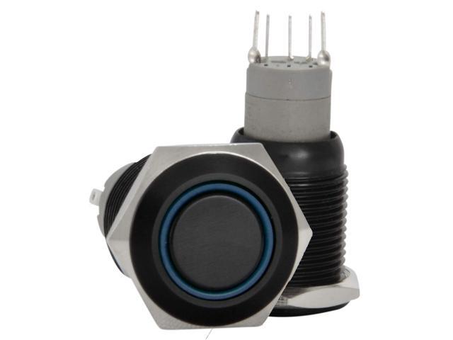 Click here for 16mm 12V LED Momentary Push Button Black Metal Pow... prices