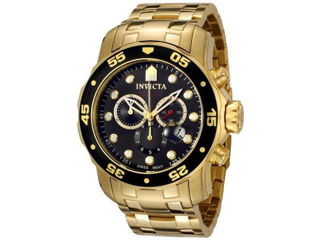 Click here for Invicta 0072 Pro Diver Black Dial Gold Plated Chro... prices