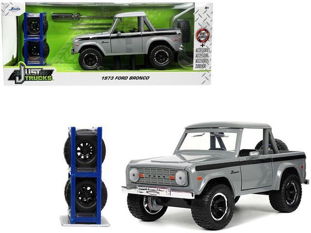 Click here for 1973 Ford Bronco Pickup Truck Gray with Black Stri... prices