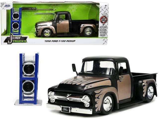 Click here for 1956 Ford F-100 Pickup Truck Matt Black and Champa... prices