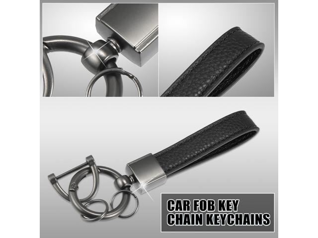 Click here for Black Car Fob Keychains Holder Faux Leather 360 De... prices