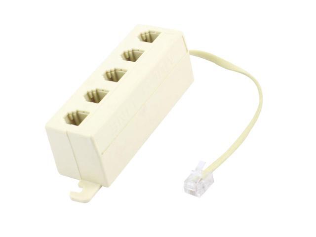 Click here for Unique Bargains Beige RJ11 6P4C Male to 5 Female P... prices