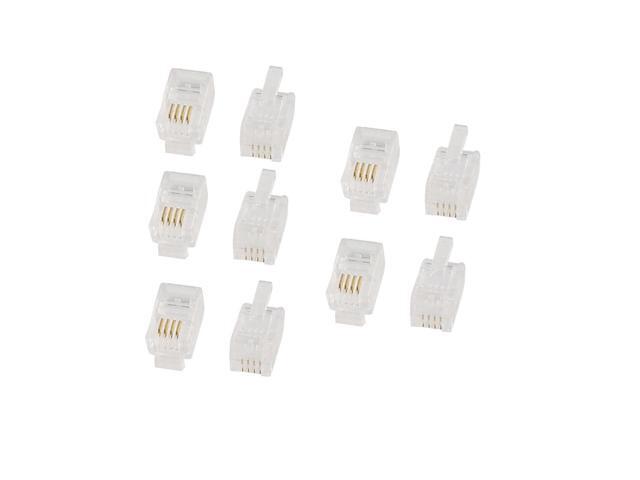 Click here for 10 Pcs Telephone Cable Parts 4P4C RJ11 Plug Jack C... prices