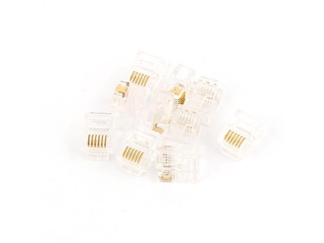 Click here for 10 Pcs Plastic RJ12 6P6C Telephone Clear Cable Plu... prices