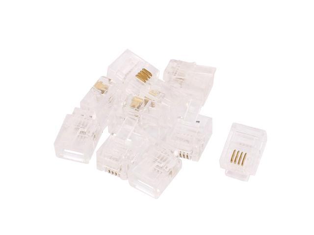 Click here for 10 Pcs RJ11 6P4C Plug Jack Connector Clear for Tel... prices