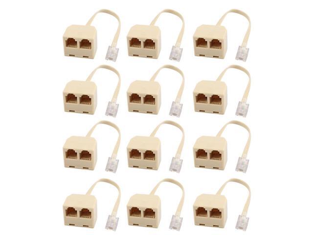 Click here for 12Pcs RJ11 6P4C Male to 2 Ports Female Telephone L... prices
