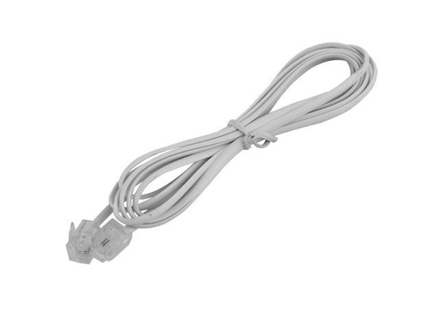 Unique Bargains 6.6ft 2M RJ11 to RJ11 6P4C M/M Telephone Line Cord Cable White