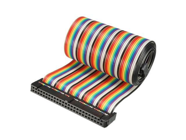 Click here for IDC 50 Pins Wire Flat Rainbow Ribbon Cable 66cm 2.... prices