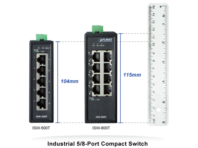 Click here for Planet ISW-500T IP30 Compact Size 5-Port 10/100TX... prices