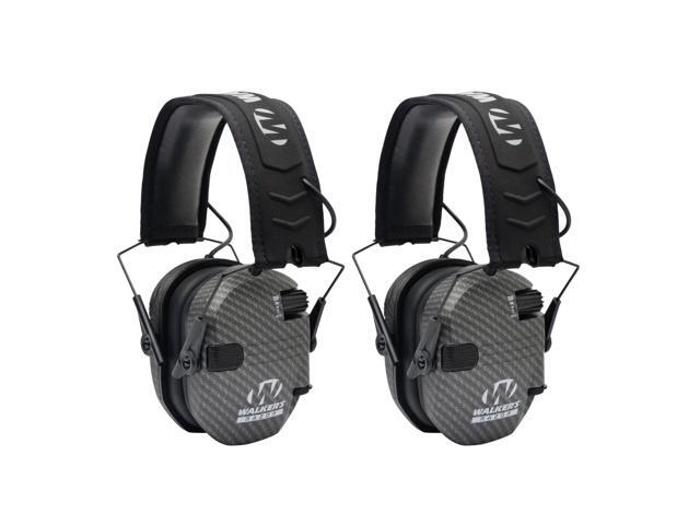 Walkers Razor Slim Electronic Shooting Muffs 2-Pack Bundle (Carbon Gray)