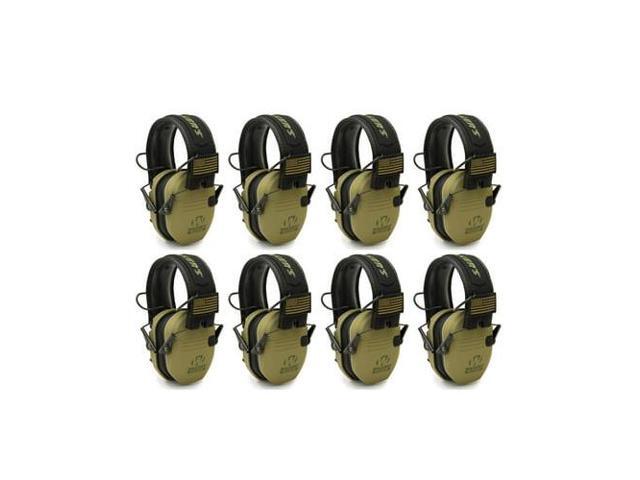 Walkers Razor Slim Ultra Low Profile Compact Design Earmuffs (Green) 8-Pack