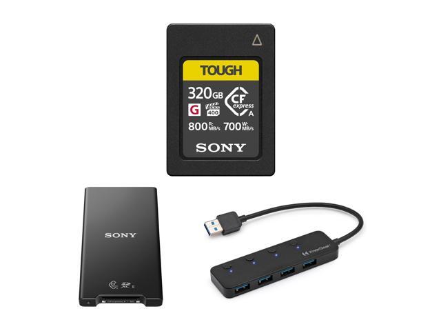 Sony CFexpress 320GB Type A Memory Card with CFexpress Type A/Sd Reader and Hub - Black
