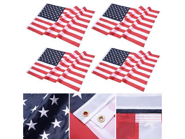 Click here for 4 Pcs 3x5 FT American Flag Sewn Stars Stripes 210D... prices