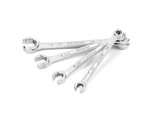 Powerbuilt 4 Piece Sae Flare Nut Wrench Set - Silver