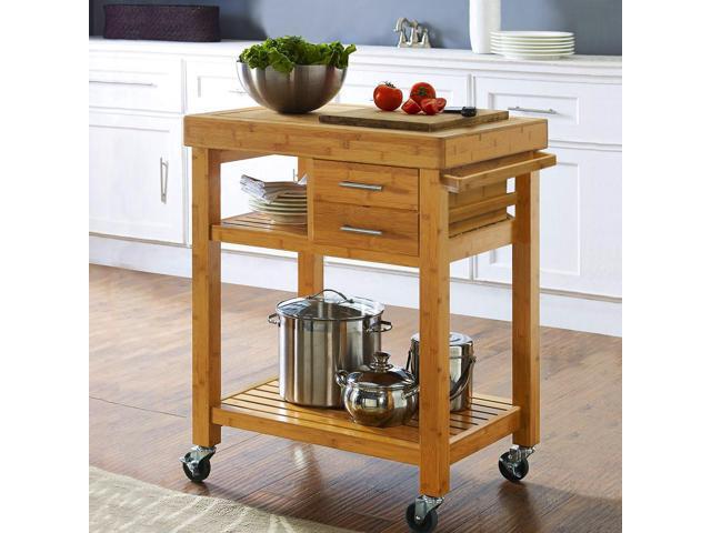 Click here for Rolling Bamboo Kitchen Island Cart Food Prep Troll... prices