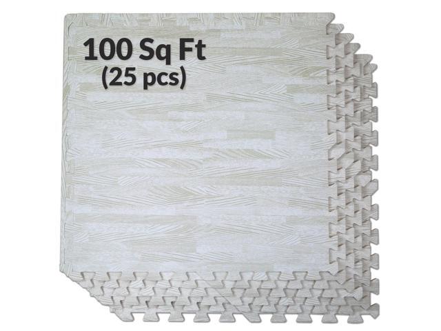 Click here for 100 SqFt 3/8 White Wood Grain Foam Mat Interlockin... prices