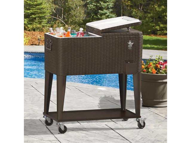 Click here for Clevr Outdoor Patio Rolling Cooler 80 Qt Wicker Ic... prices