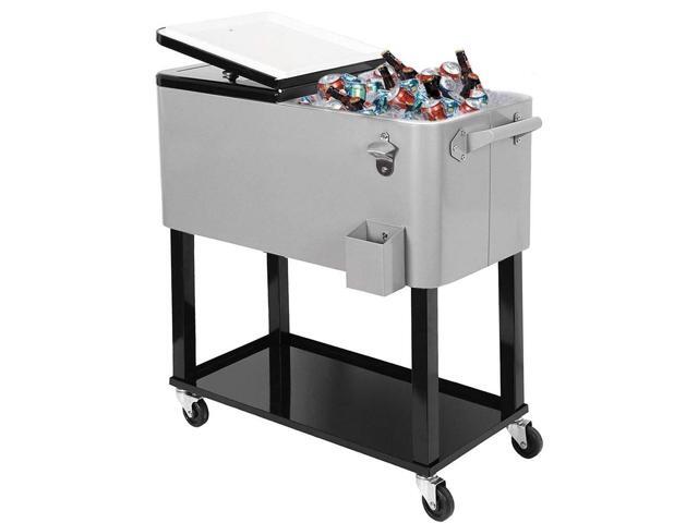 Click here for Grey 80 Qt Quart Rolling Cooler Ice Chest Beverage... prices