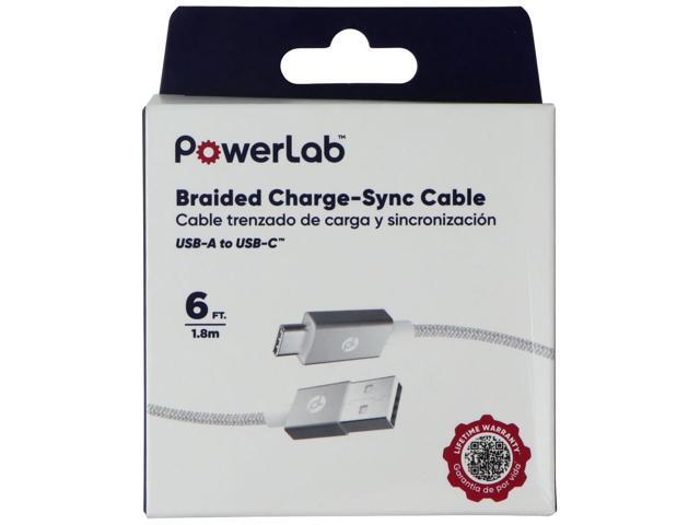 Click here for PowerLab 6FT Braided USB to USB-C Charging Cable -... prices