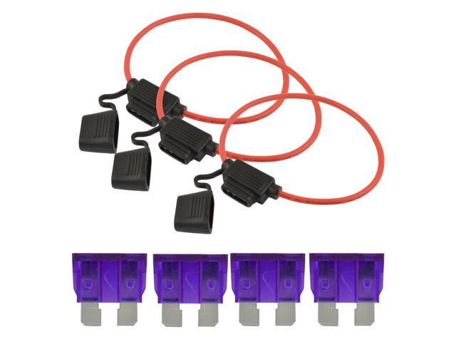 Click here for 10 Pcs 12 Gauge Red ATC Fuse Holder with 3A Pack o... prices