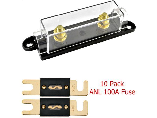 Click here for 1/0/4/8 Gauge ANL Fuse Holder with 10 Pack Gold Pl... prices