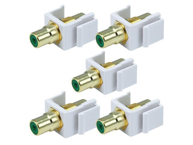 Click here for White Female RCA Keystone Jack Modular with Green... prices