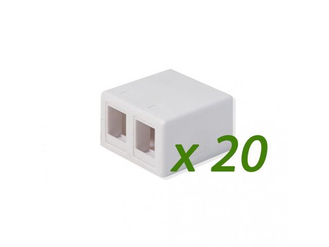 Click here for 20 Pack Surface Mount Box 2 Port Double Hole Keyst... prices