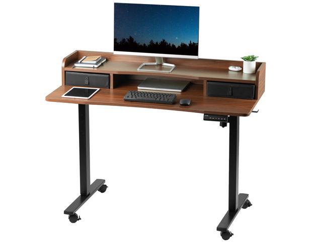 Click here for VIVO Dark Walnut / Black 2 Tier Electric 48 x 24 M... prices