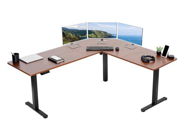 Click here for VIVO Dark Walnut / Black Electric 75 x 63 Corner S... prices