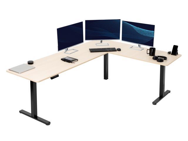 Click here for VIVO Light Wood / Black Electric 84 x 63 Corner De... prices