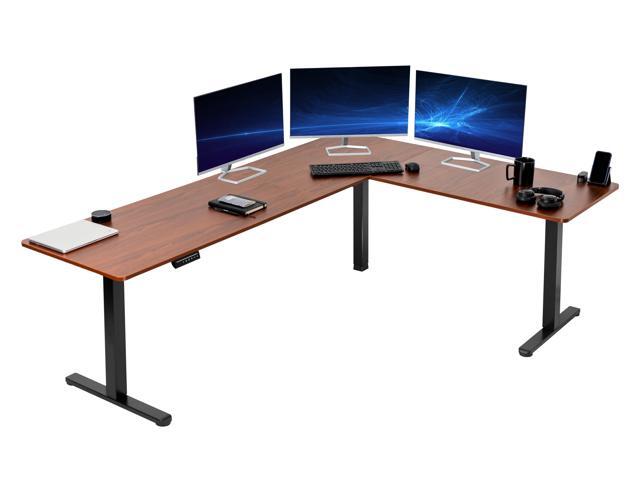 Click here for VIVO Dark Walnut / Black Electric 84 x 63 Corner D... prices