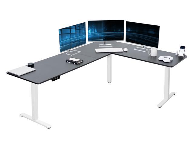 Click here for VIVO Black / White Electric 84 x 63 Corner Desk  H... prices