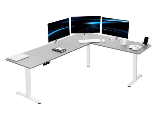 Click here for VIVO Gray / White Electric 84 x 63 Corner Desk  L-... prices