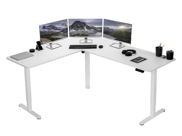 Click here for VIVO White Electric 75 x 63 Corner Standing Desk... prices
