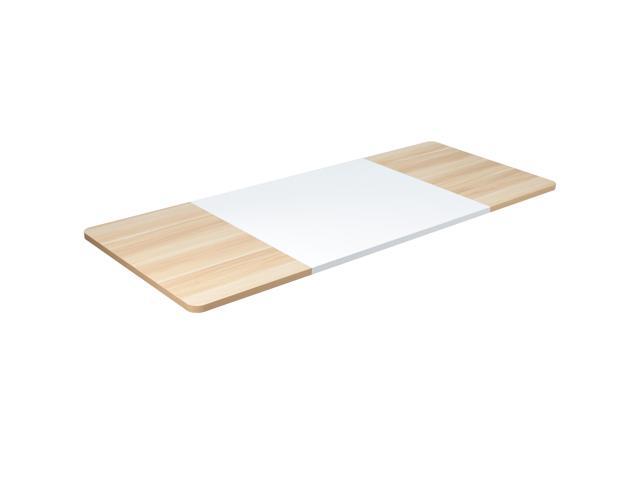 Click here for VIVO White + Light Wood 71 x 30 inch 3 Segment Tab... prices