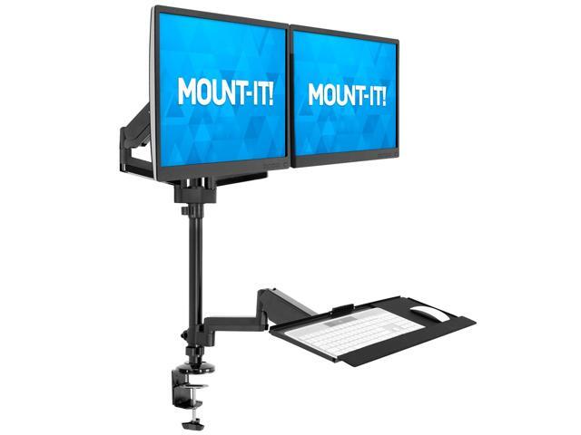 Click here for Mount-It! Dual Monitor Standing Gaming Desk Mount... prices