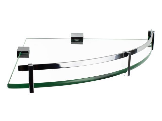 Click here for Mount-It! Corner Glass Shelf with Chrome Rail prices