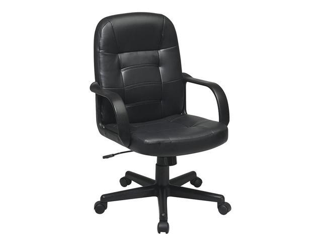 Click here for Work Smart Black Eco Leather Mid-back Executive Ch... prices