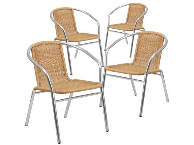 Click here for 4 Pk. Aluminum and Beige Rattan Indoor-Outdoor Res... prices