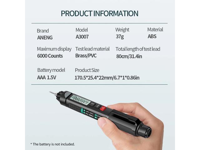 Click here for ANENG A3007 Pen Multimeter 6000 Counts Digital Mul... prices