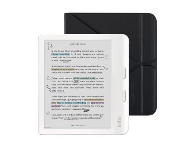 Click here for Kobo Libra Colour White eReader with Case Bundle prices